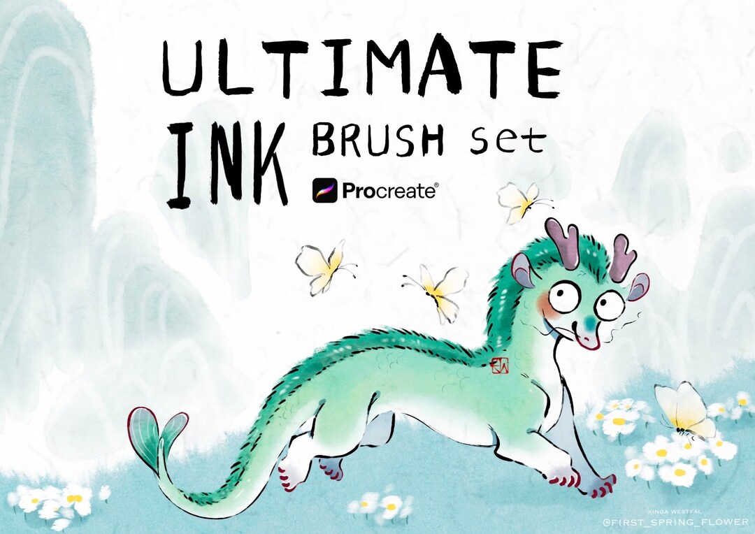 Procreate Ink Brush Set Watercolor Brushes Traditional Ink Paint ...