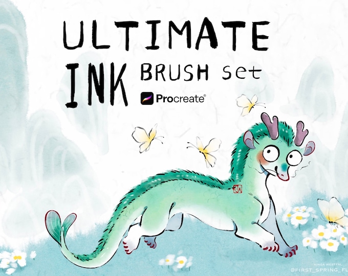 Procreate Ink Brush Set Watercolor Brushes Traditional Ink Paint ...