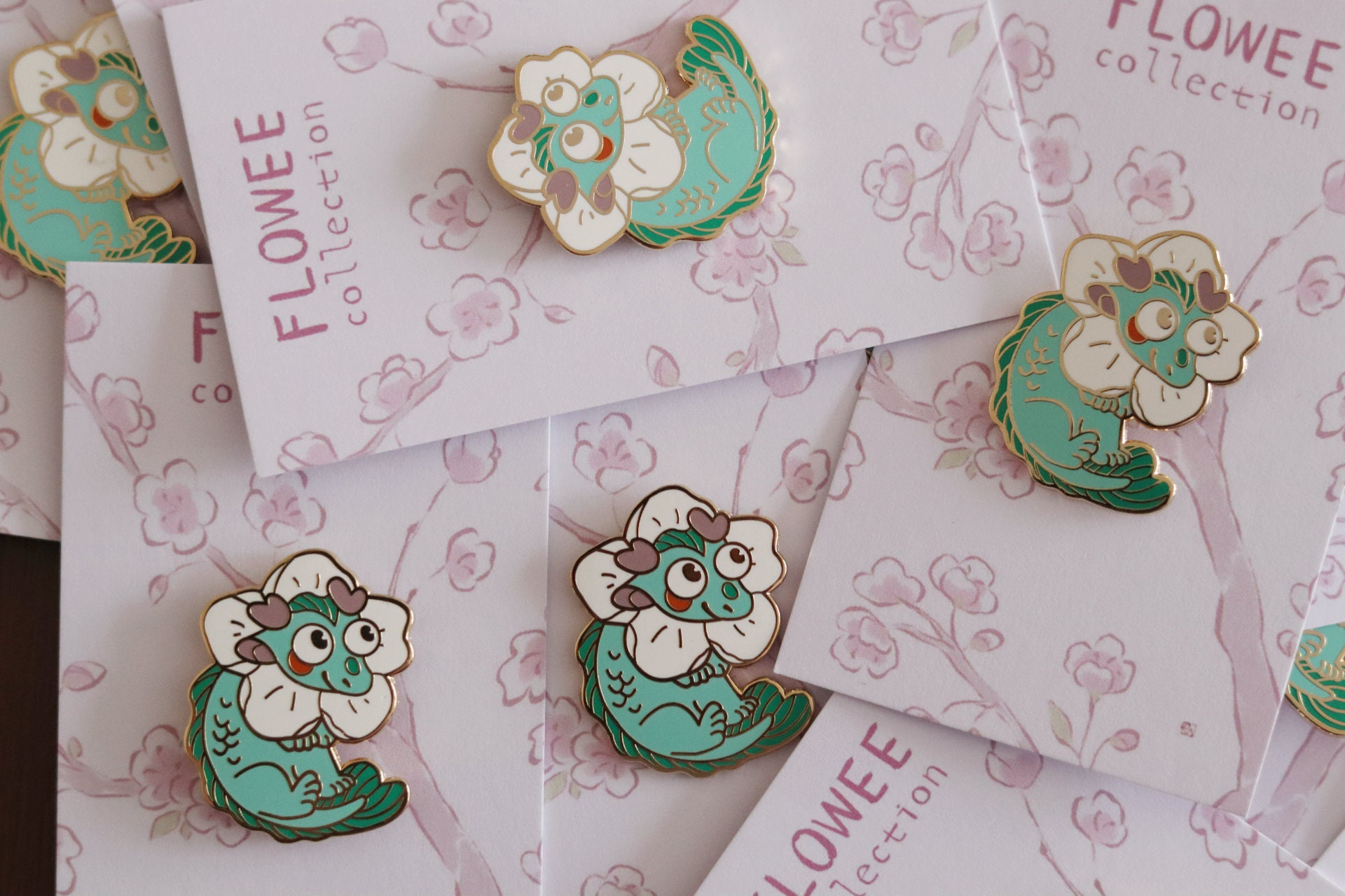 Flower Dragon Hard Enamel Pin Dragon Pin Cherry Pin Cute Enamel Pin ...