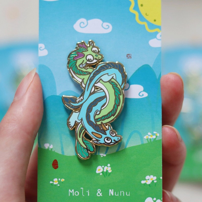 Chinese Gold Dragon Pin - Etsy