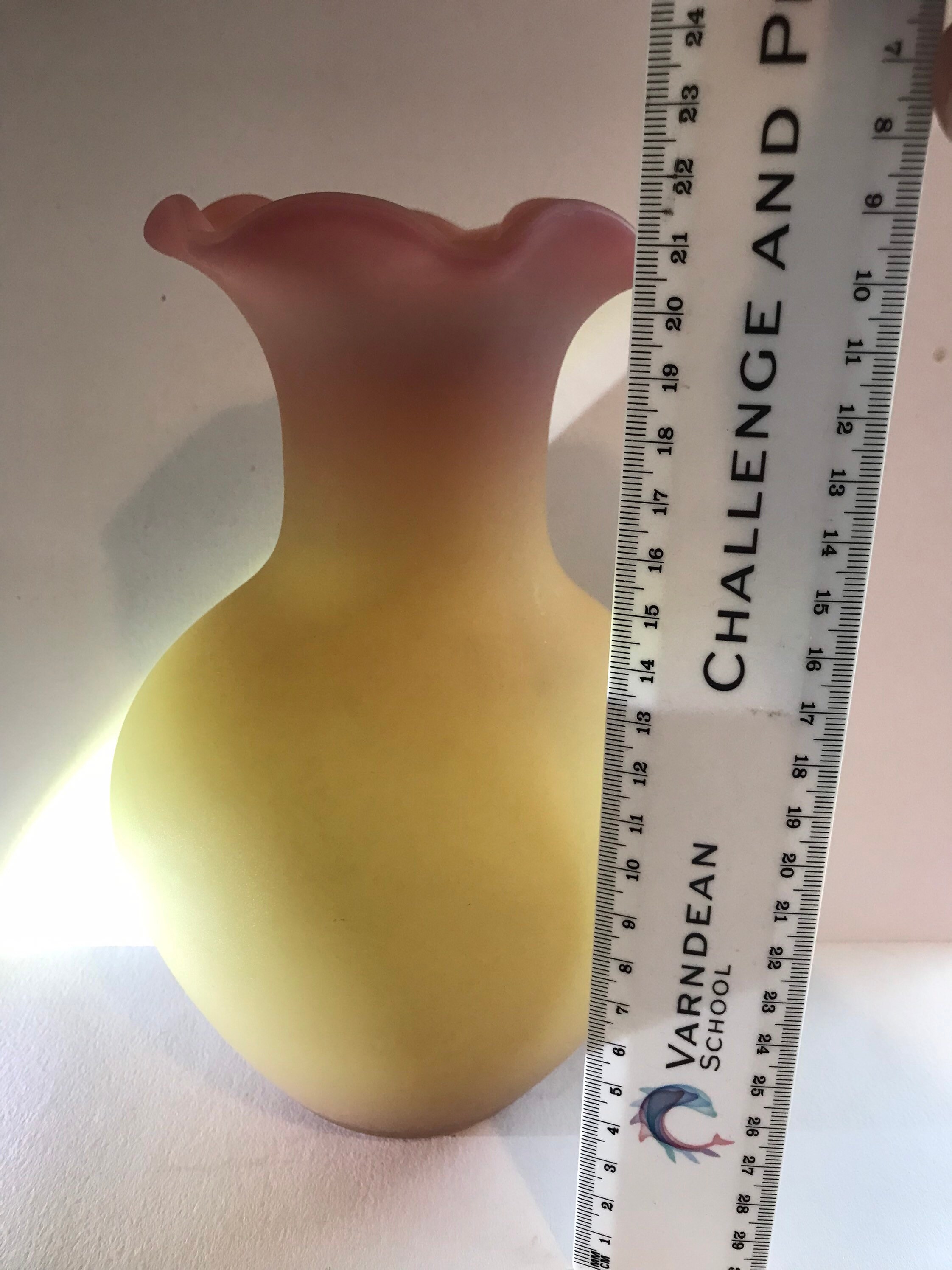 XL Thomas Webb Victorian Burmese Uranium Satin Glass Vase Excellent ...