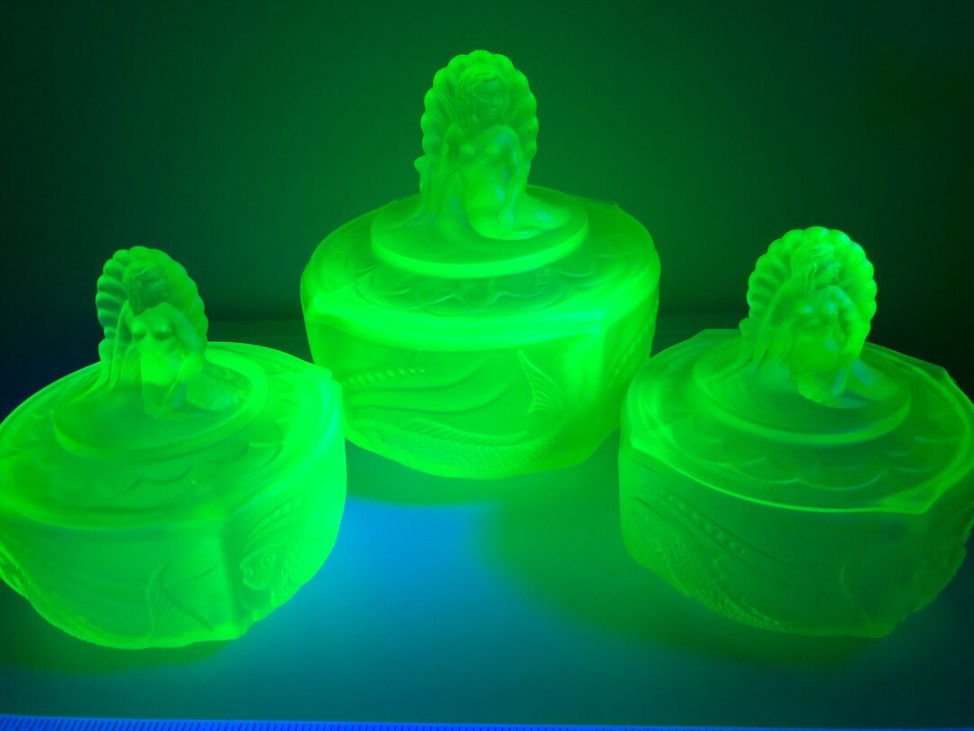 NEW LISTING: Superb Iconic Walther Sohne mermaid Three Uranium Glass ...