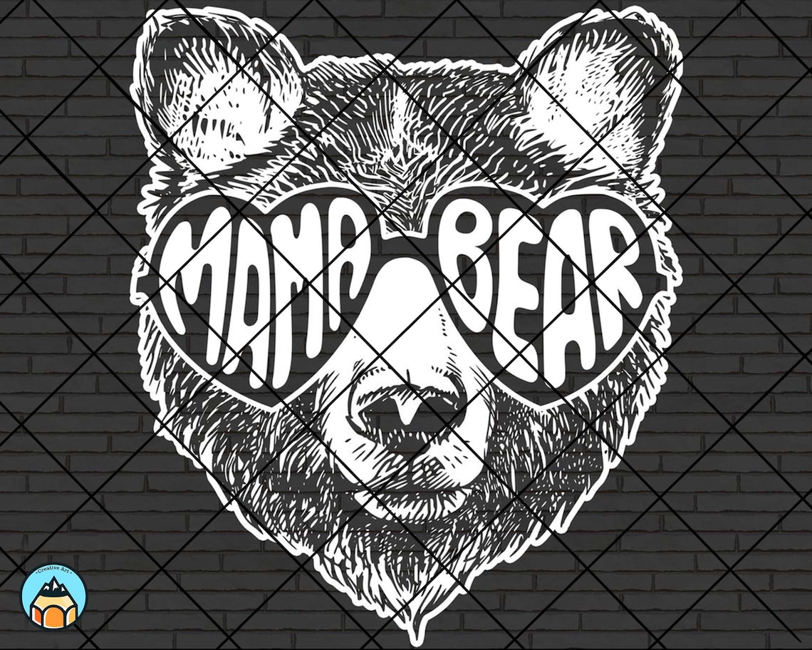 Mama Bear SVG Mama Bear With Sunglasses Mommy SVG Mom to - Etsy