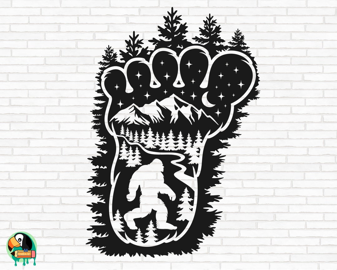 Bigfoot SVG, Bigfoot in Forest Svg, Yeti Svg, Sasquatch Svg, Walking ...
