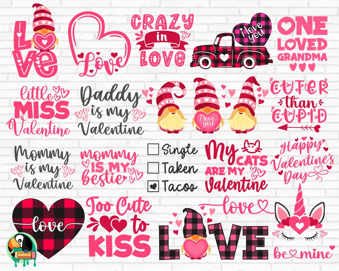 Valentine's Day SVG Bundle, Valentine Day Svg, Valentine Design for ...