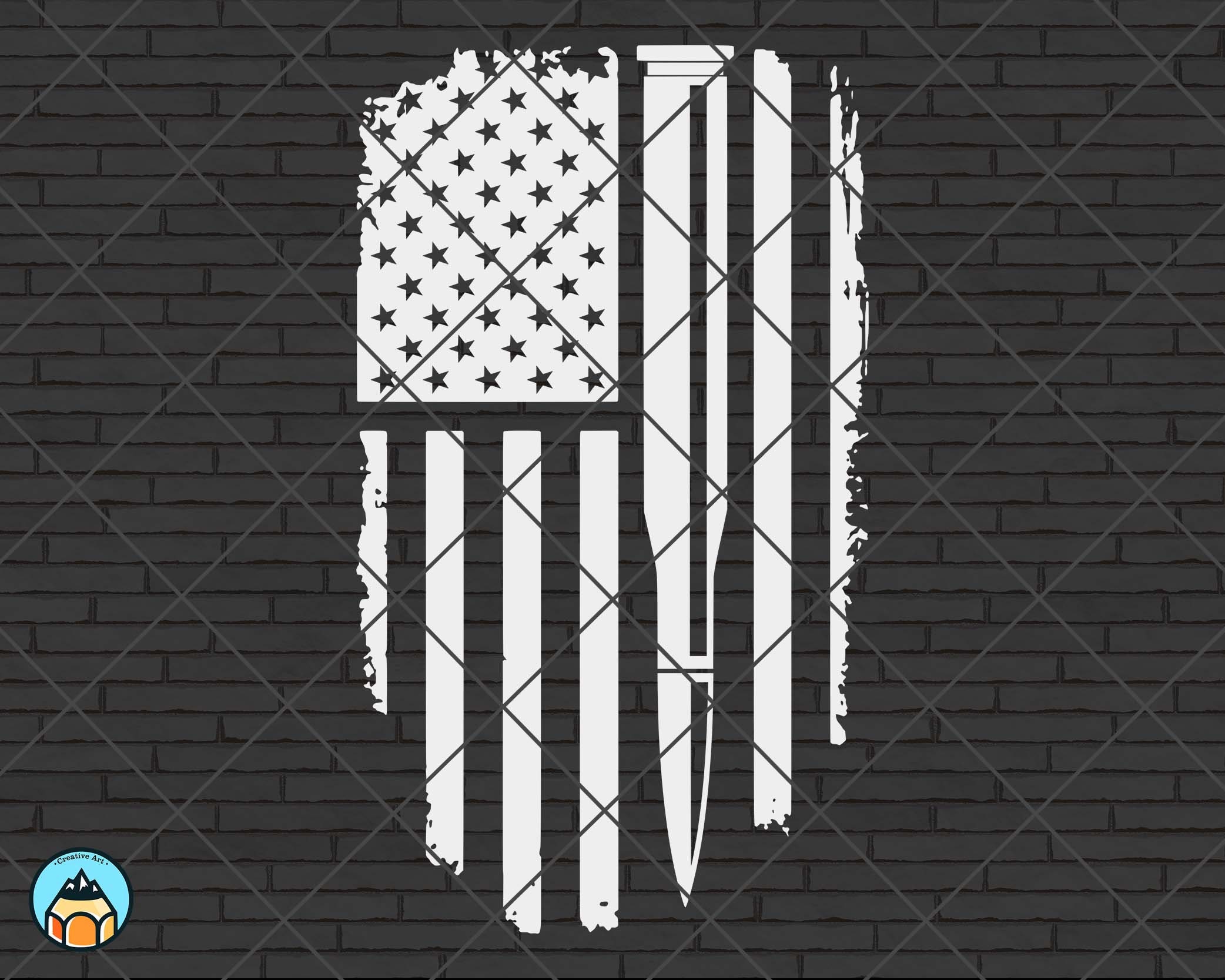 Bullet American Flag SVG Distressed Flag Svg 4th July SVG | Etsy