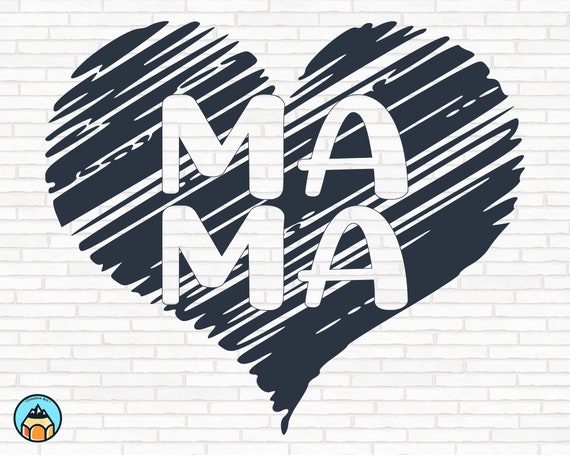 Mama Hart SVG Moeder Svg Hart SVG Moeder Leven Svg - Etsy België