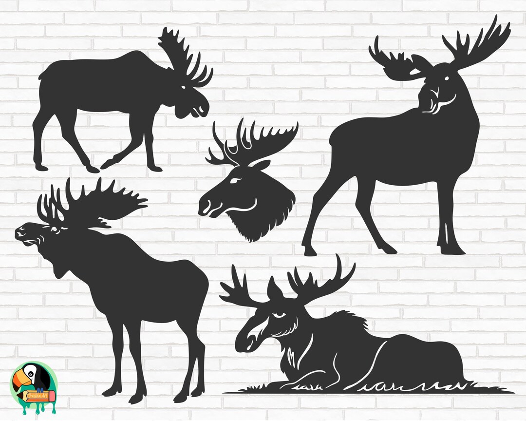 Moose Silhouette Svg, Moose Bundle Svg, Moose Svg, Moose Cut File ...