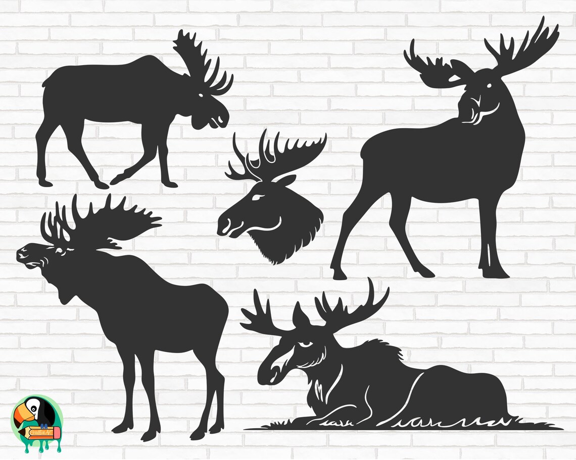 Moose Silhouette Svg Moose Bundle Svg Moose Svg Moose Cut - Etsy
