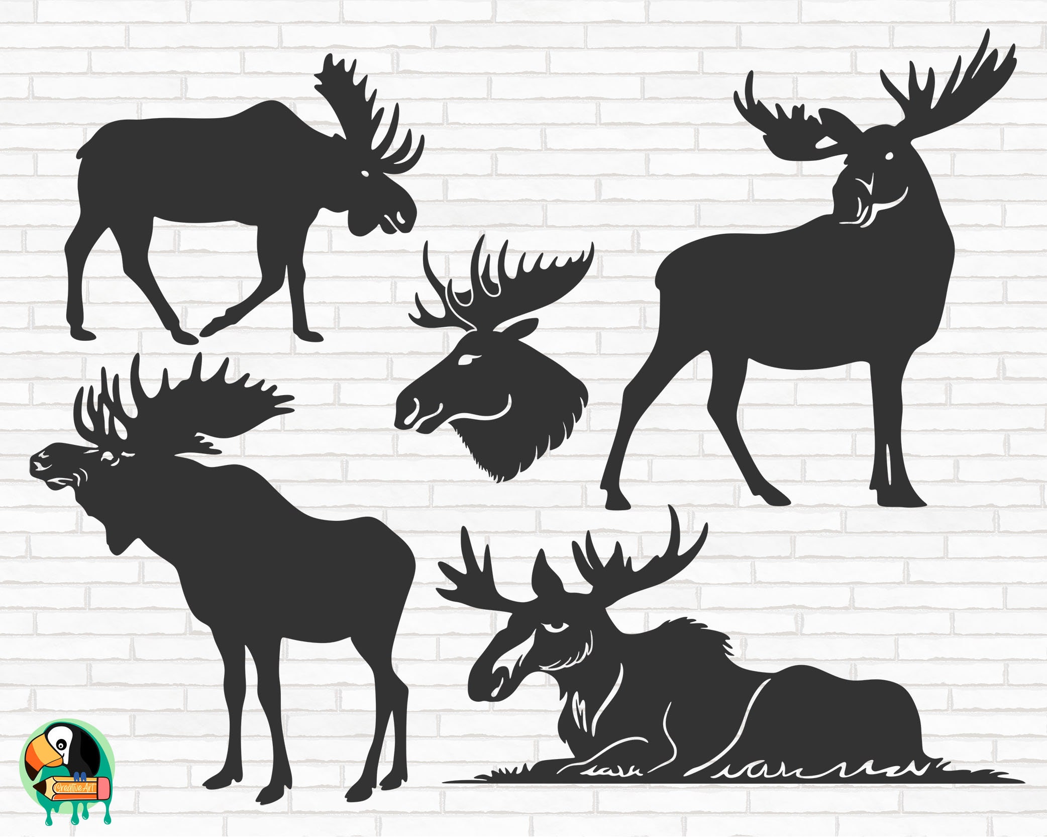 Moose Silhouette Svg, Moose Bundle Svg, Moose Svg, Moose Cut File ...