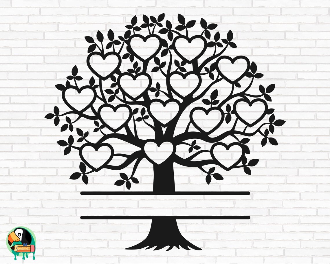 Family Tree SVG, 2-16 Members Family Svg, Tree Monogram Svg, Family ...