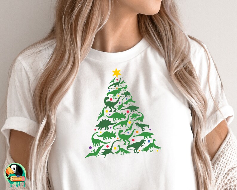 Christmas Tree Dinosaur SVG, Christmas Svg, Christmas Dinosaur Svg ...