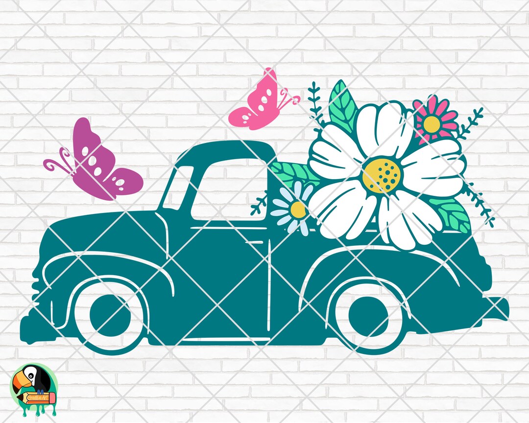 Sunflower Truck SVG, Spring Svg, Easter Svg, Spring Design for Shirts ...