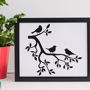 Birds on Branches SVG, Birds Svg, Bird on Tree Svg, Flock of Birds Svg ...