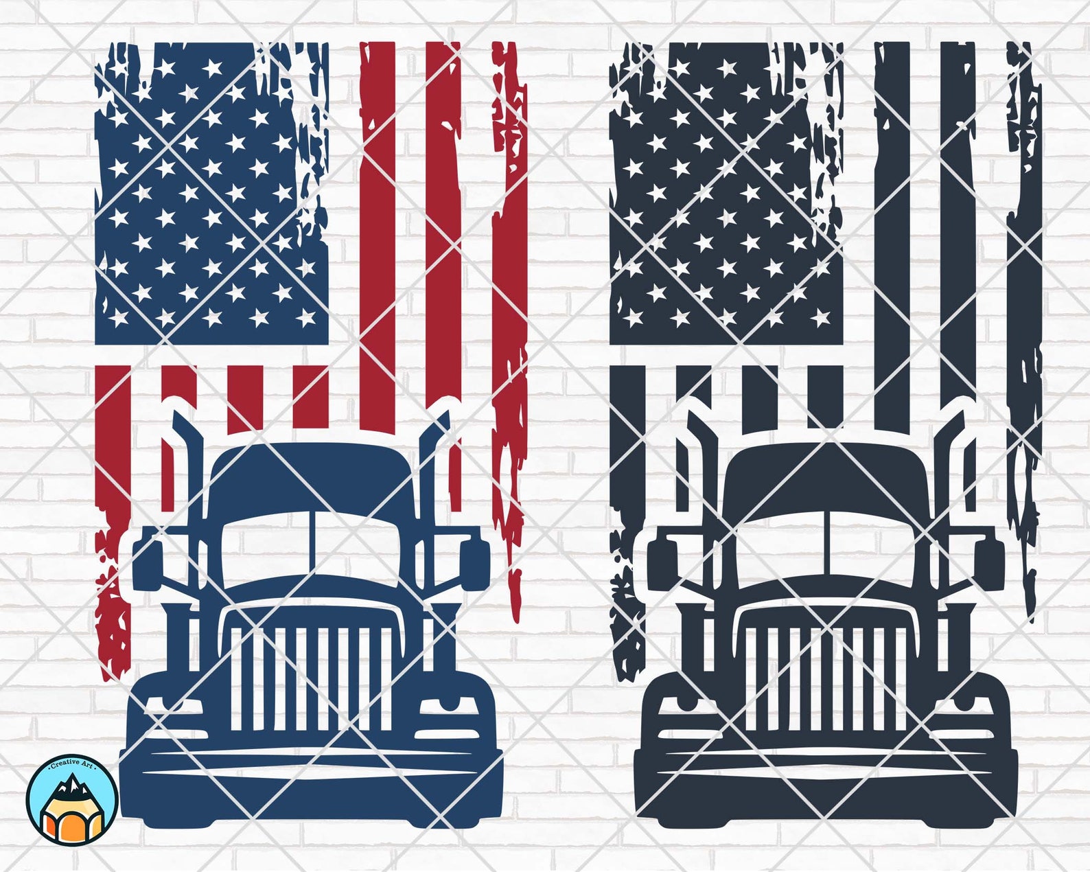American Trucker Flag Svg Truck Logo Svg Truck Flag Svg - Etsy