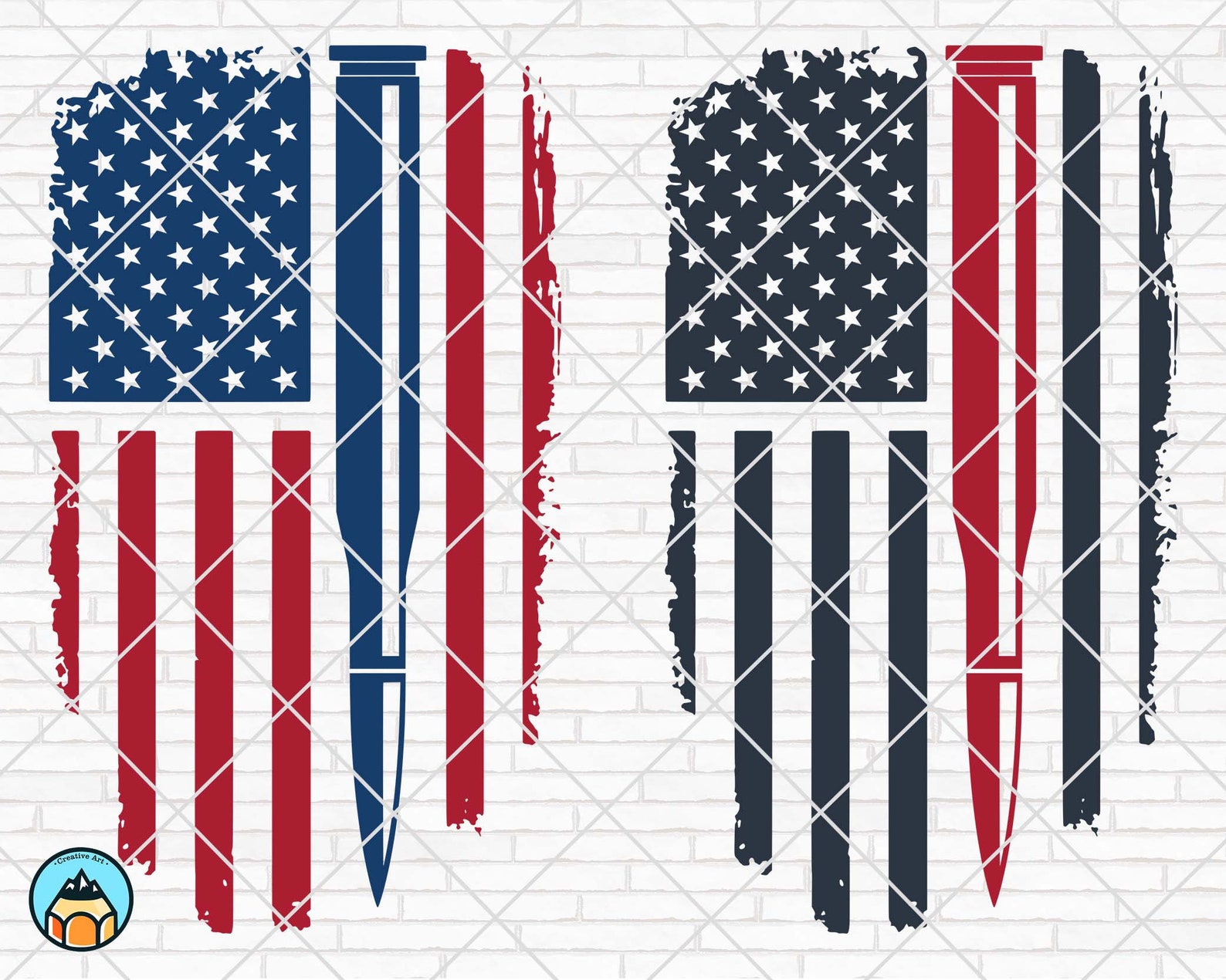 Bullet American Flag SVG Distressed Flag Svg 4th July SVG | Etsy