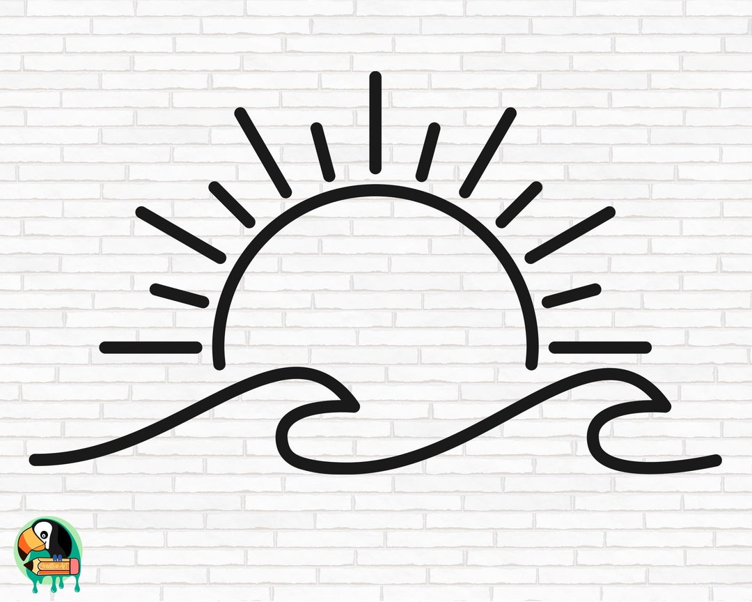 Sunset SVG, Wave Svg, Sun and Wave Svg, Sunrise Svg, Ocean Waves Svg ...