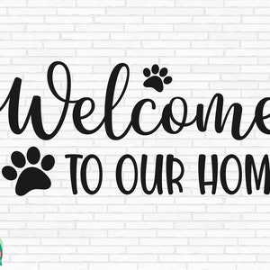 Dog Welcome Sign SVG, Dog Sign Svg, Welcome Sign Svg, Round Front Door ...