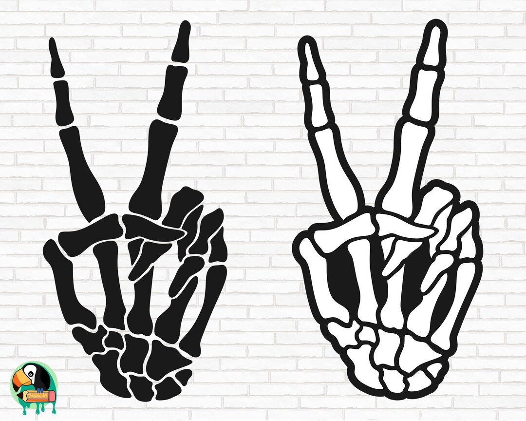 Skeleton Peace Sign SVG, Skeleton Peace Hand Svg, Skeleton Peace Svg ...