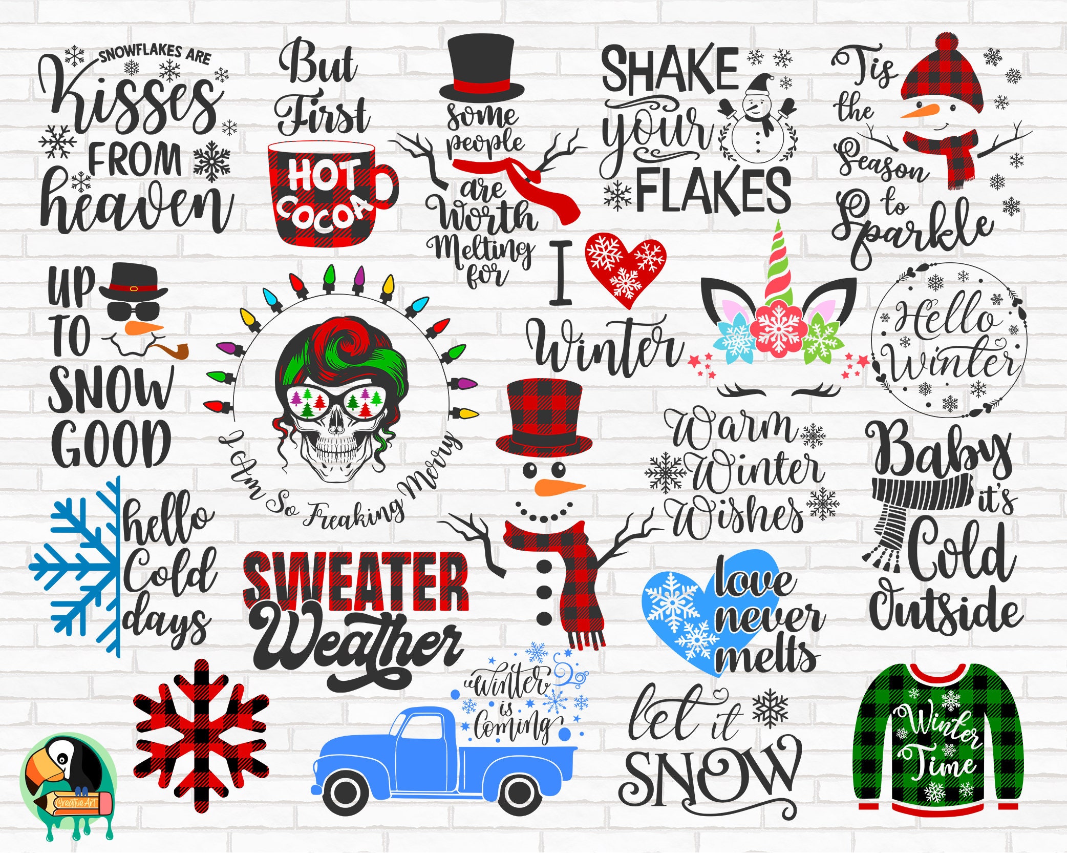 Winter SVG Bundle Christmas Svg Holiday Svg Winter Svg - Etsy