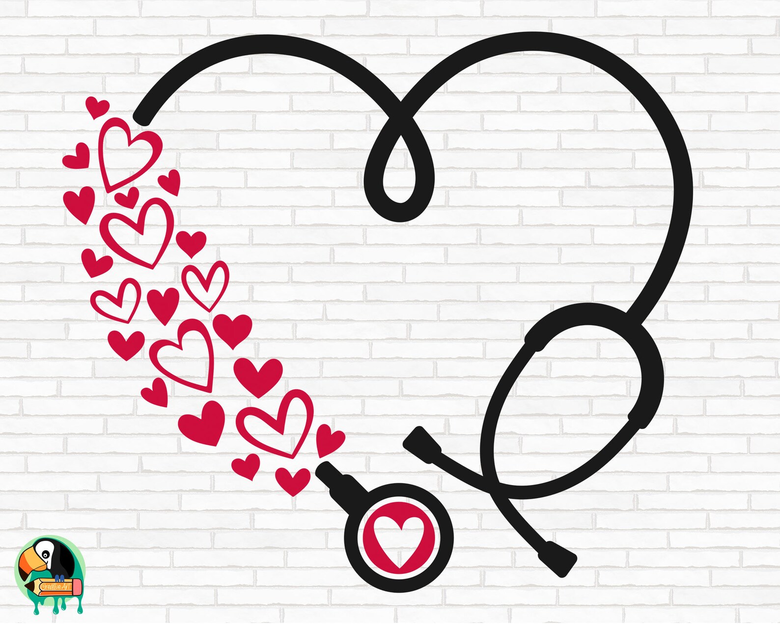 Valentine's Day Stethoscope SVG Heart Nurse Svg - Etsy