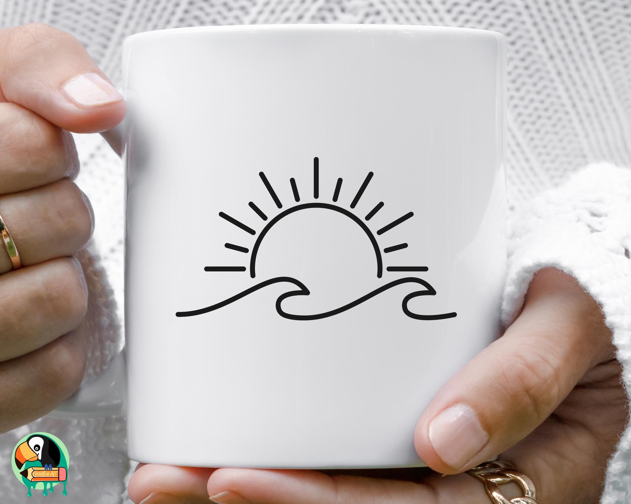 Sunset SVG Wave Svg Sun and Wave Svg Sunrise Svg Ocean - Etsy Canada