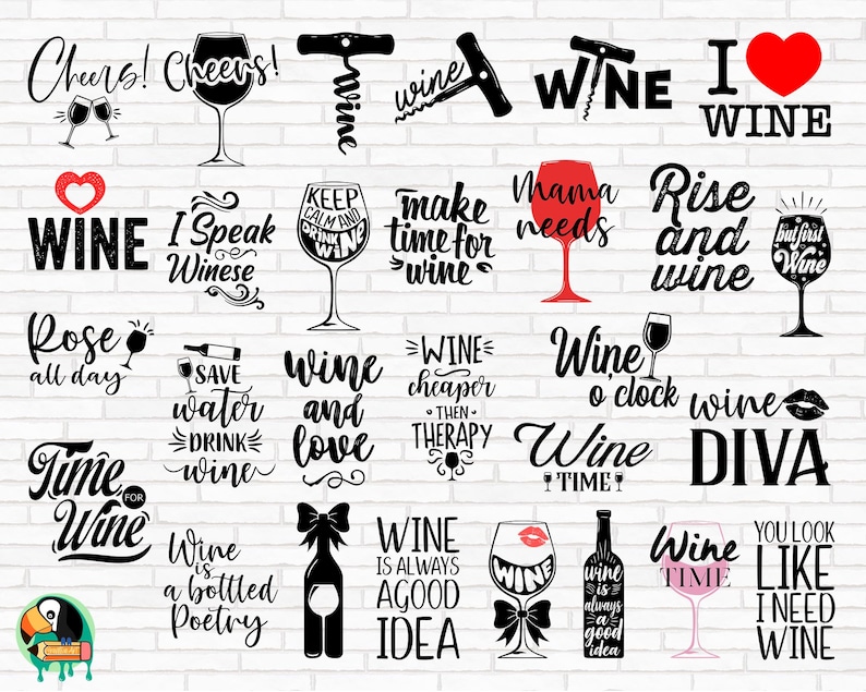 Wine Bundle Svg Wine Svg Wine Glass Svg Wine Sayings Svg Funny Wine Svg Wine Bottle Svg