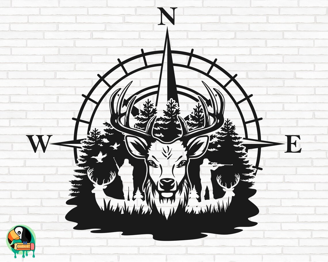 Hunting Compass SVG Hunting Deer Svg Hunting Svg Hunt Svg - Etsy