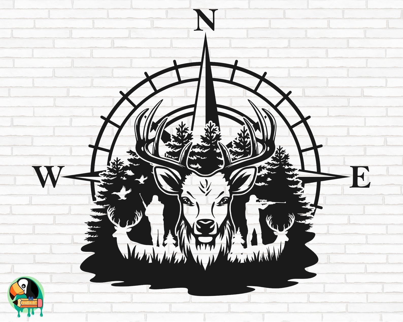Hunting Compass SVG Hunting Deer Svg Hunting Svg Hunt Svg - Etsy