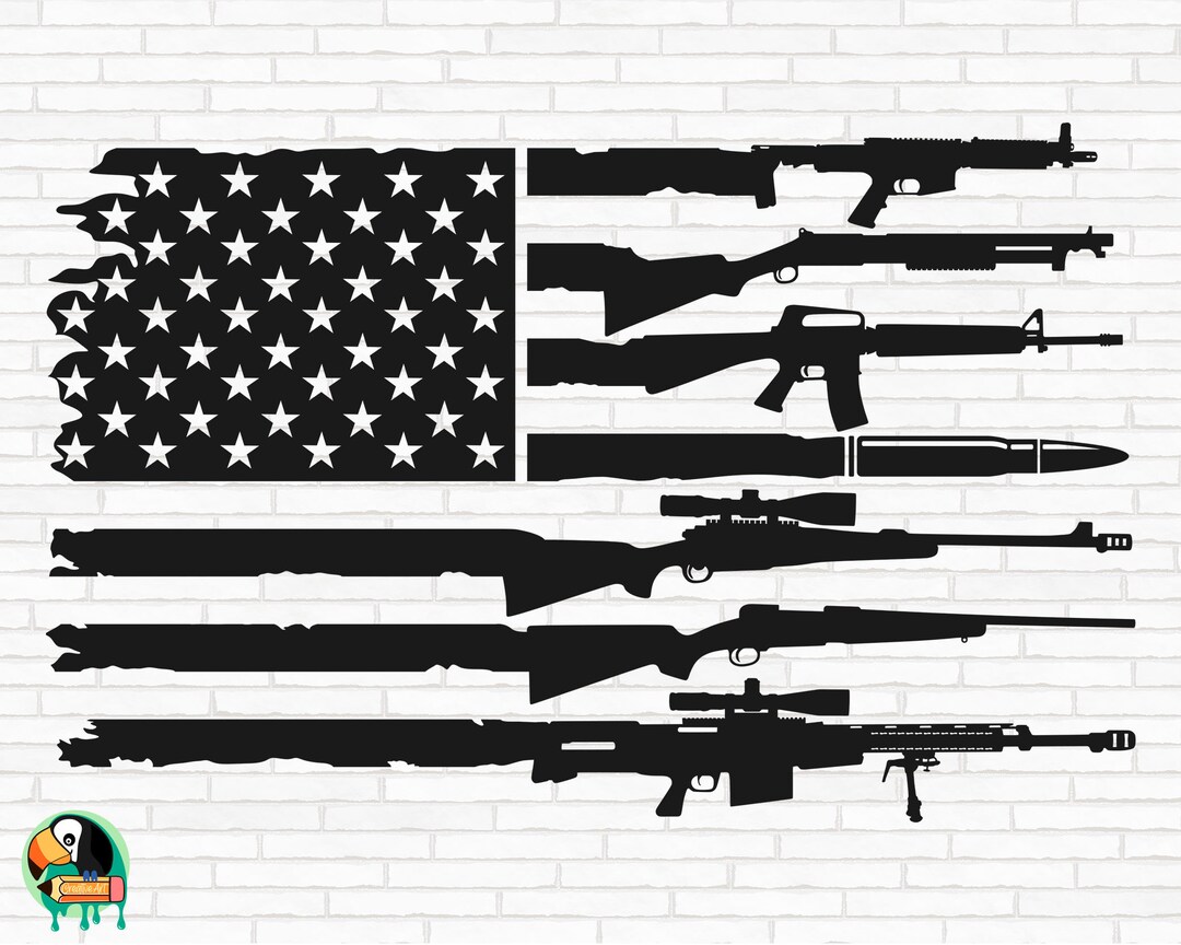 American Gun Flag SVG, Guns US Flag Svg, Patriotic Svg, Distressed Flag ...