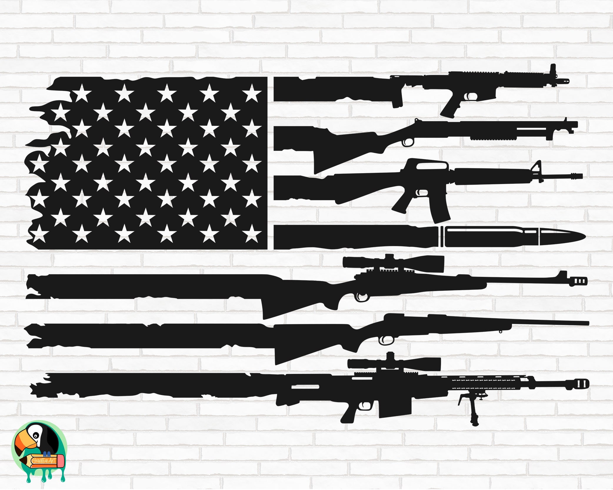 American Gun Flag SVG Guns US Flag Svg Patriotic Svg - Etsy Ireland