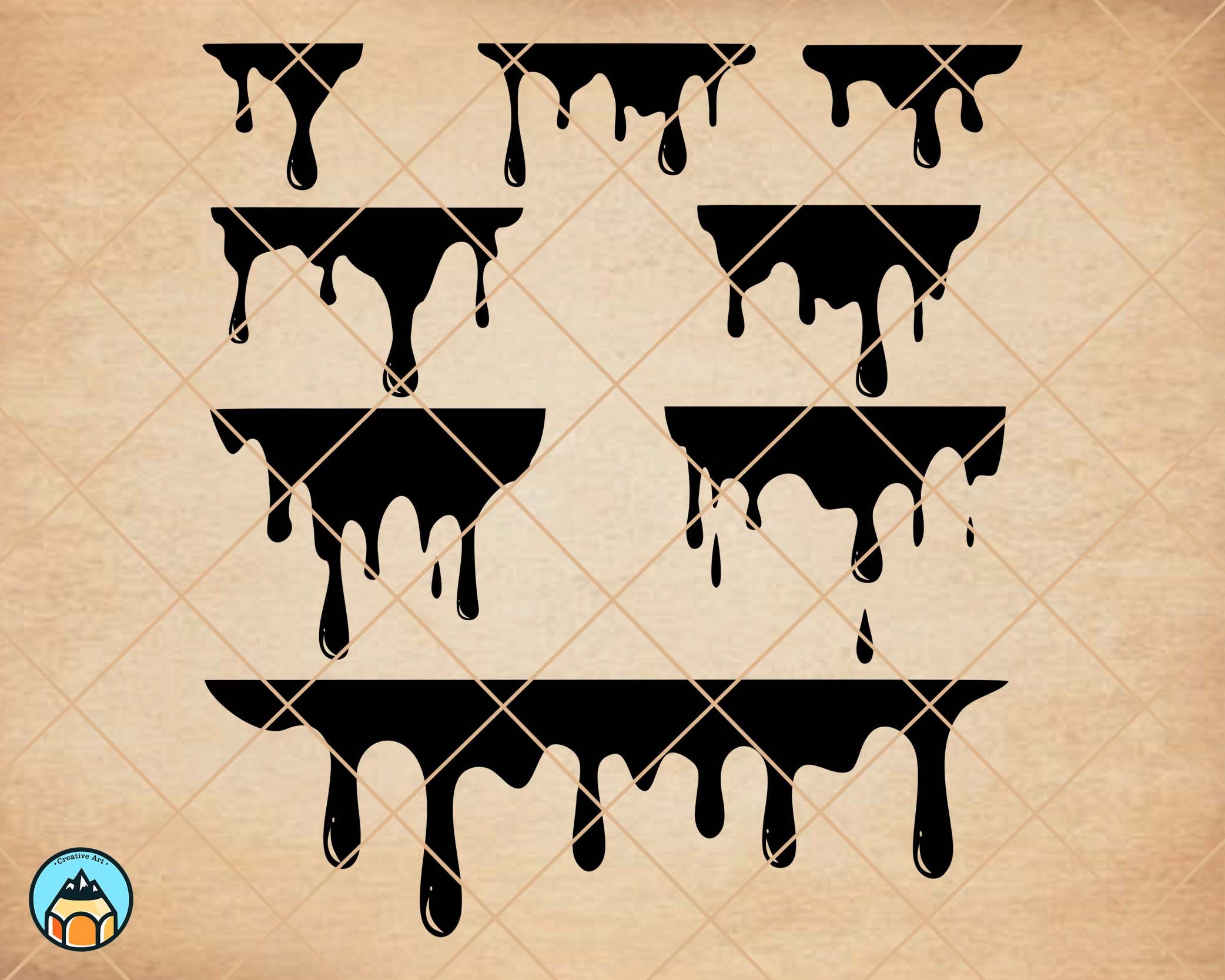 Dripping borders svg dripping svg Dripping borders cut files | Etsy