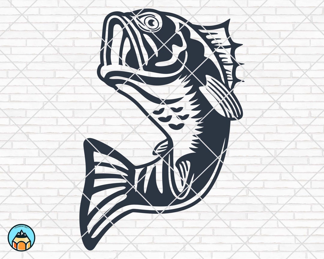 Fish Svg | Fishing SVG | Bass Fish SVG | Sea Bass SVG | Father's Day ...