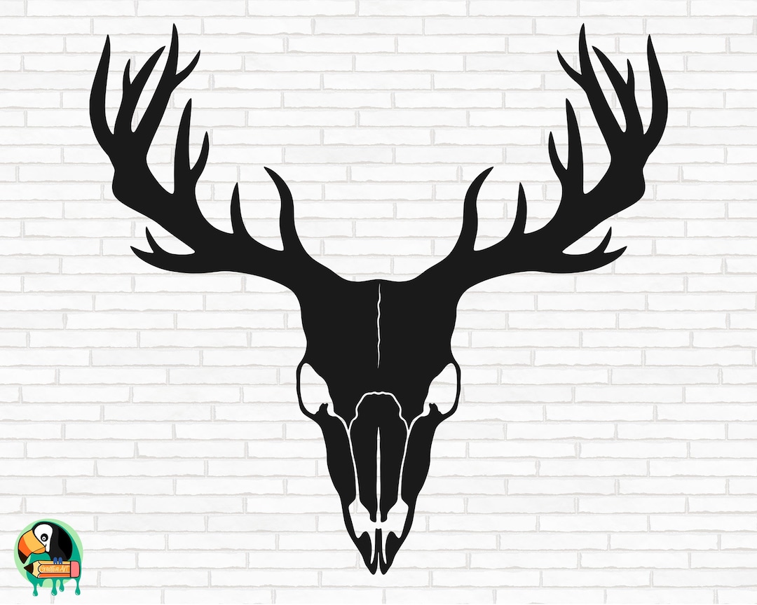 Deer Skull SVG, Deer Antlers Svg, Deer Horns Svg, Buck Head Svg, Elk Skeleton Svg, Cut Files ...
