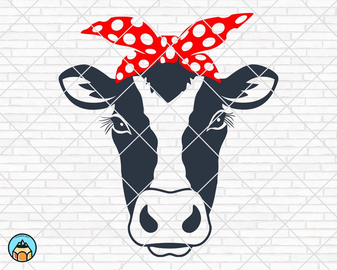 Cow With Bandana SVG Cow Bandana SVG Cow Face SVG Heifer Svg Cow Head ...