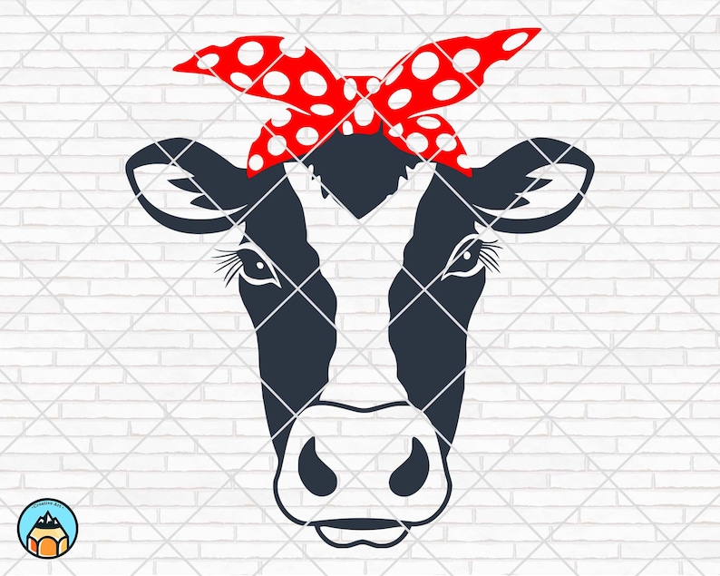Cow With Bandana SVG Cow Bandana SVG Cow Face SVG Heifer - Etsy