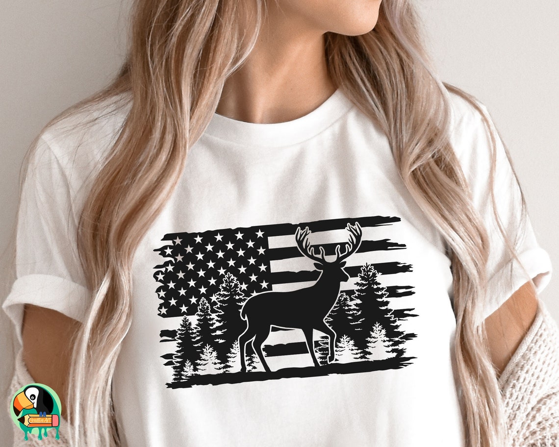 Deer Hunting Flag SVG Deer Scene Svg Hunting Svg Hunting - Etsy