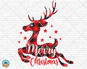 Merry Christmas Deer Svg - Etsy