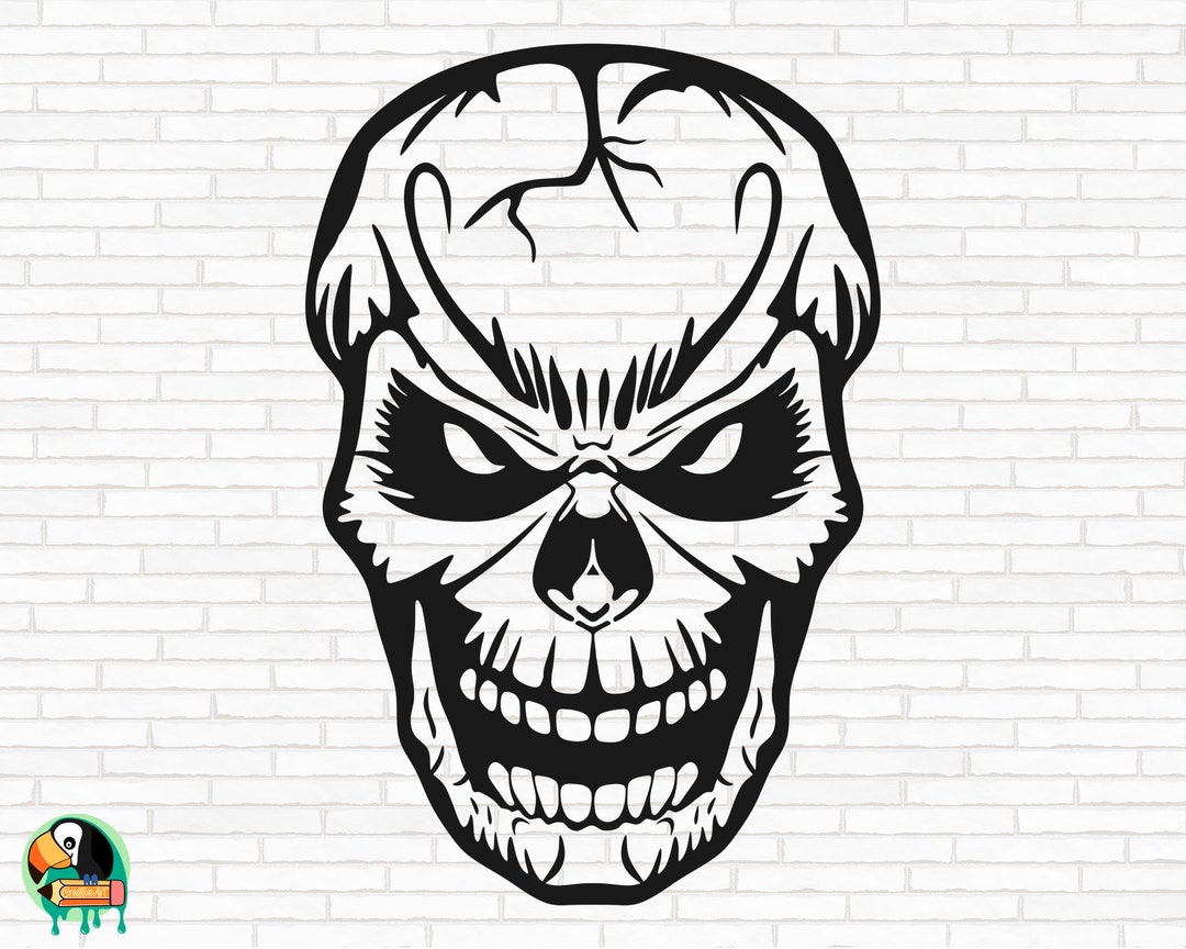 Skull SVG, Skull Head Svg, Skeleton Head Svg, Scary Skull Svg, Human ...