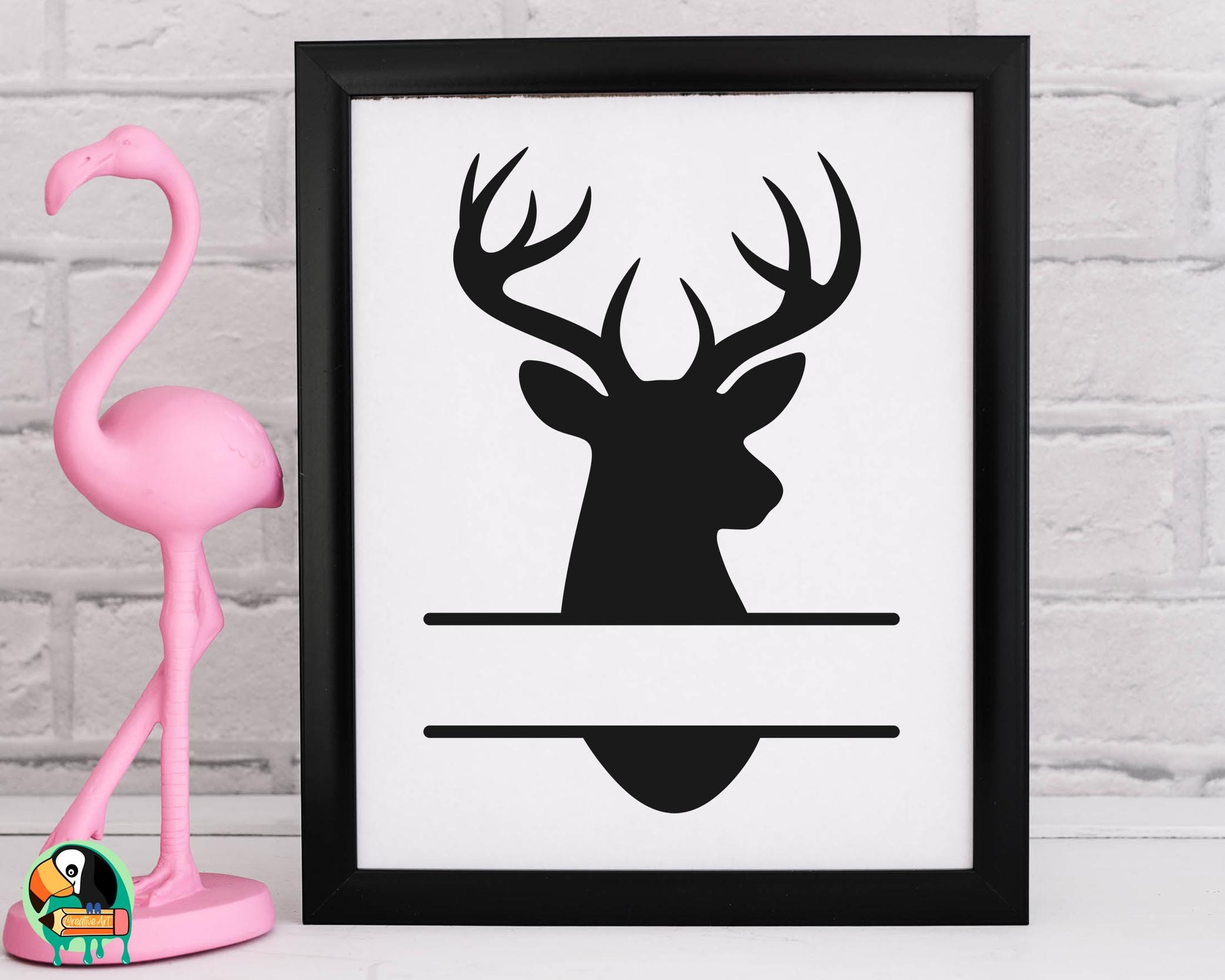 Deer Split Monogram SVG, Deer Head Svg, Deer Hunting Svg, Buck Head Svg ...