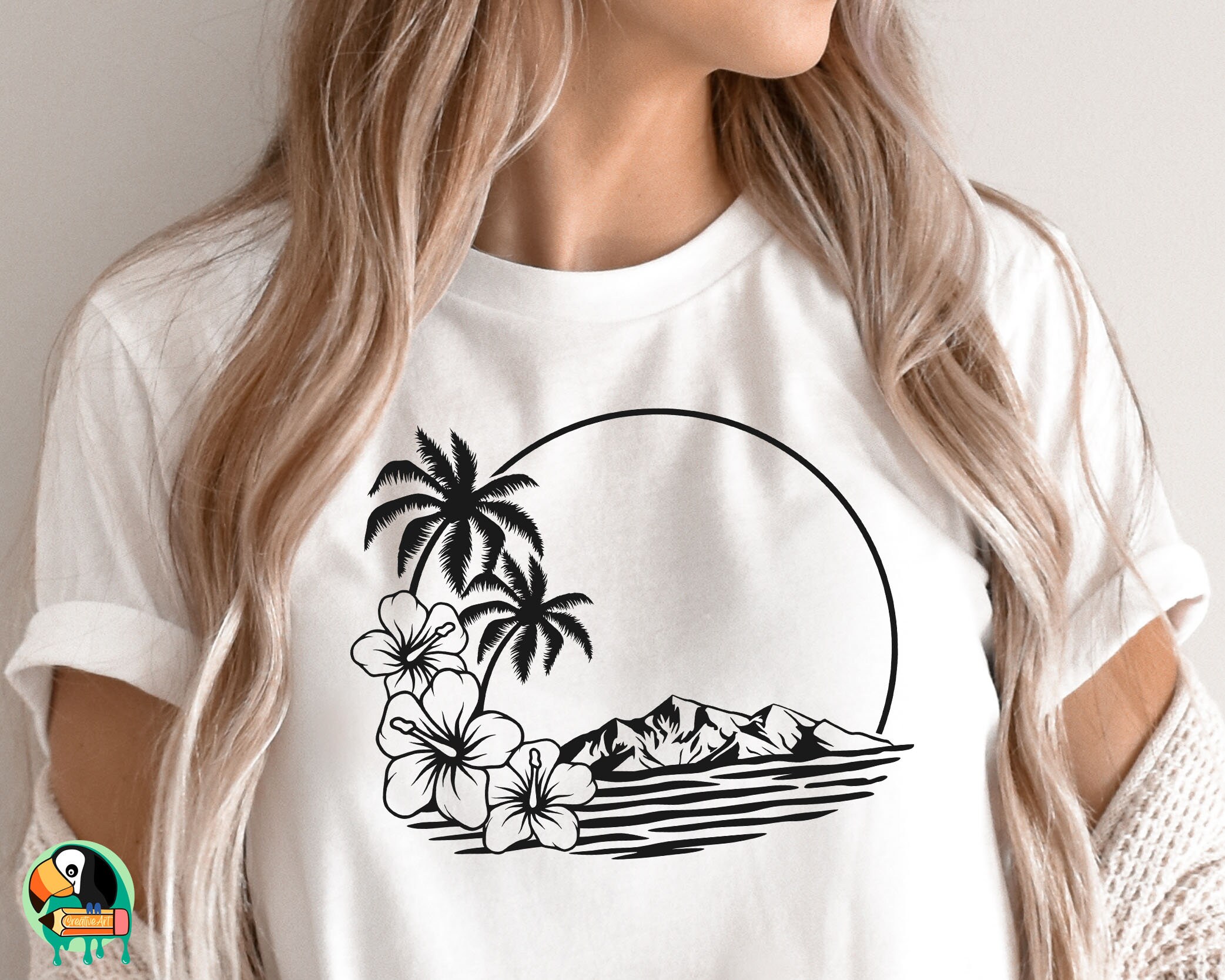 Hawaiian Flower Scene SVG Palm Tree Svg Hawaii Svg Aloha - Etsy UK