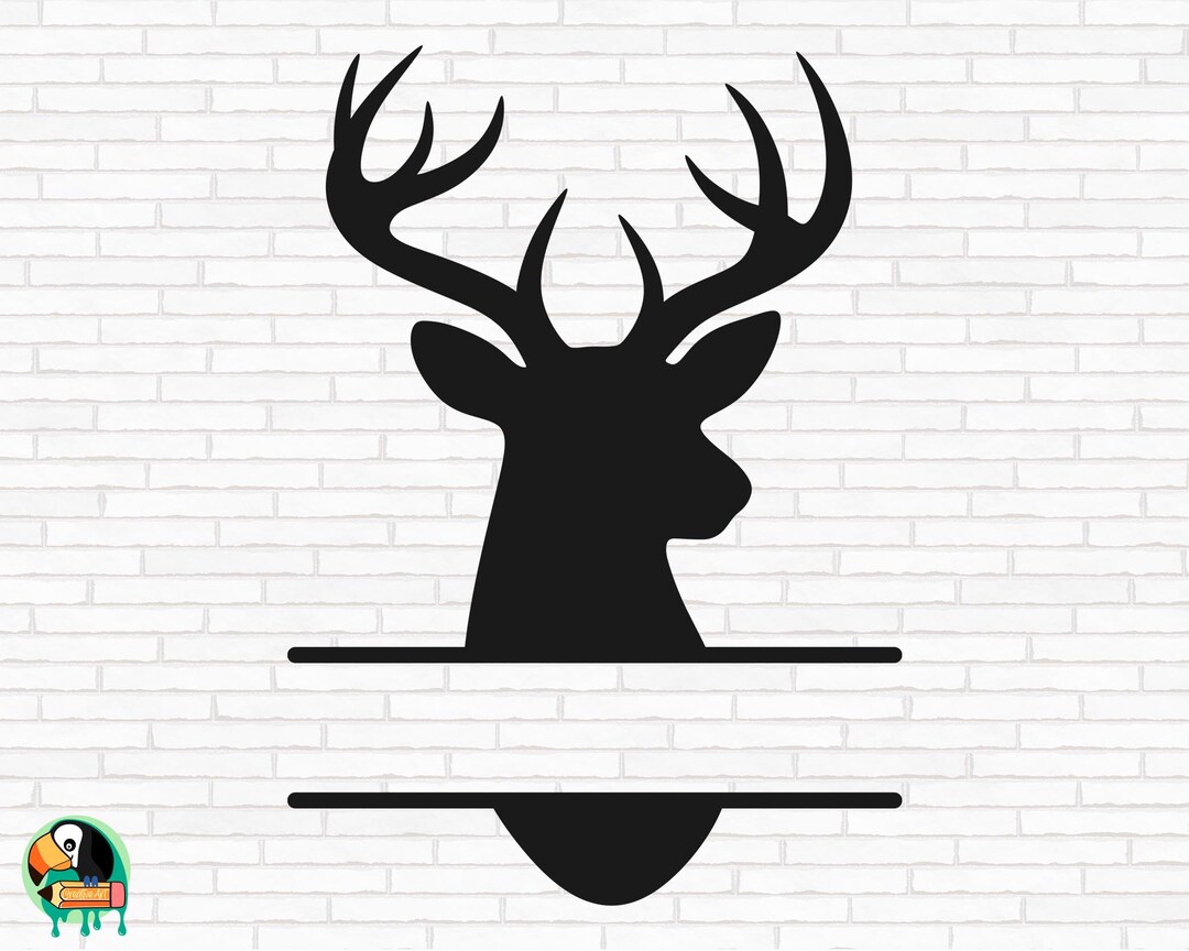 Deer Split Monogram SVG, Deer Head Svg, Deer Hunting Svg, Buck Head Svg, Deer Svg, Hunting Svg ...