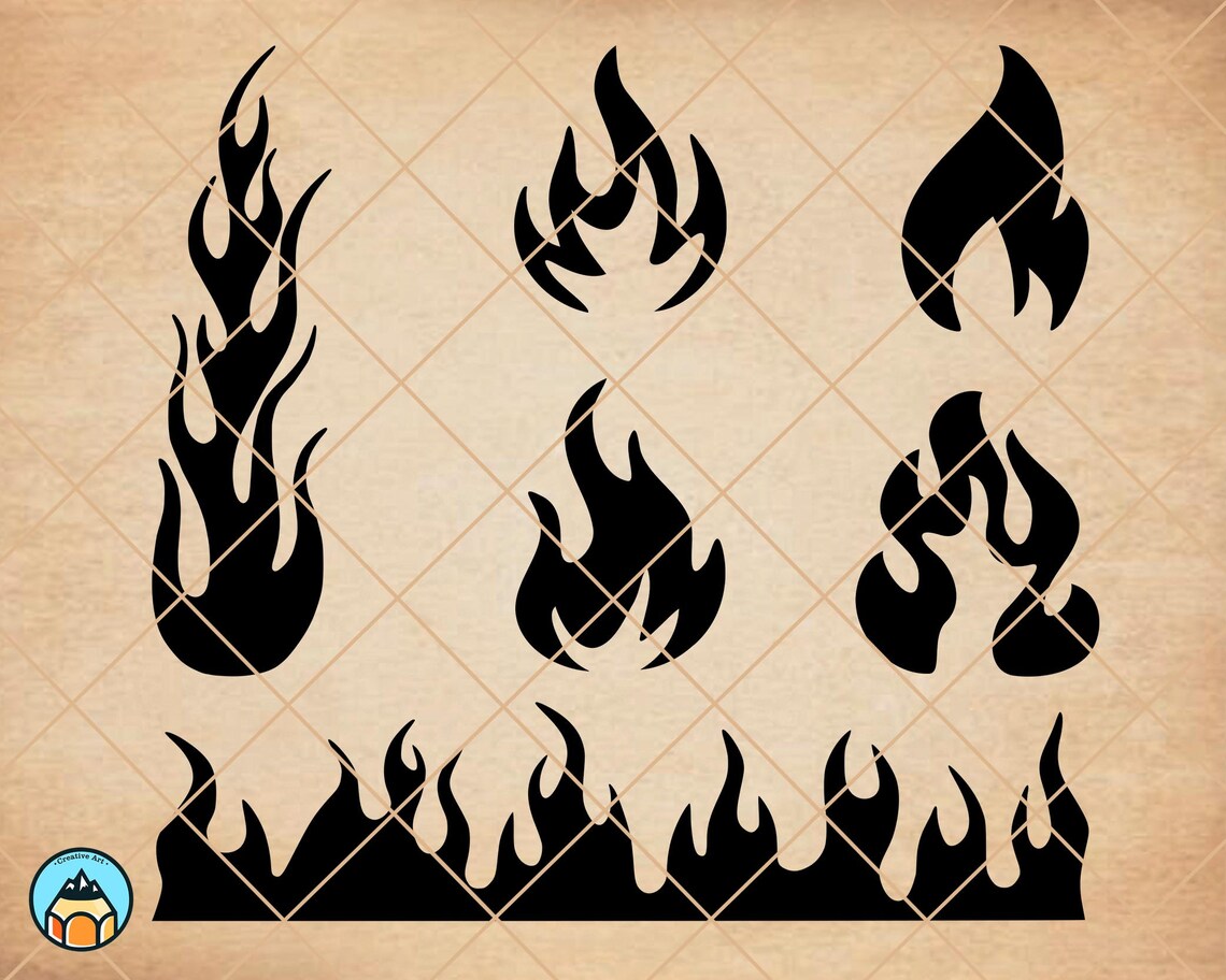 Fire Flames Svg Flame Bundle Fire Svg Flames Svg Flames Cut File Dxf ...