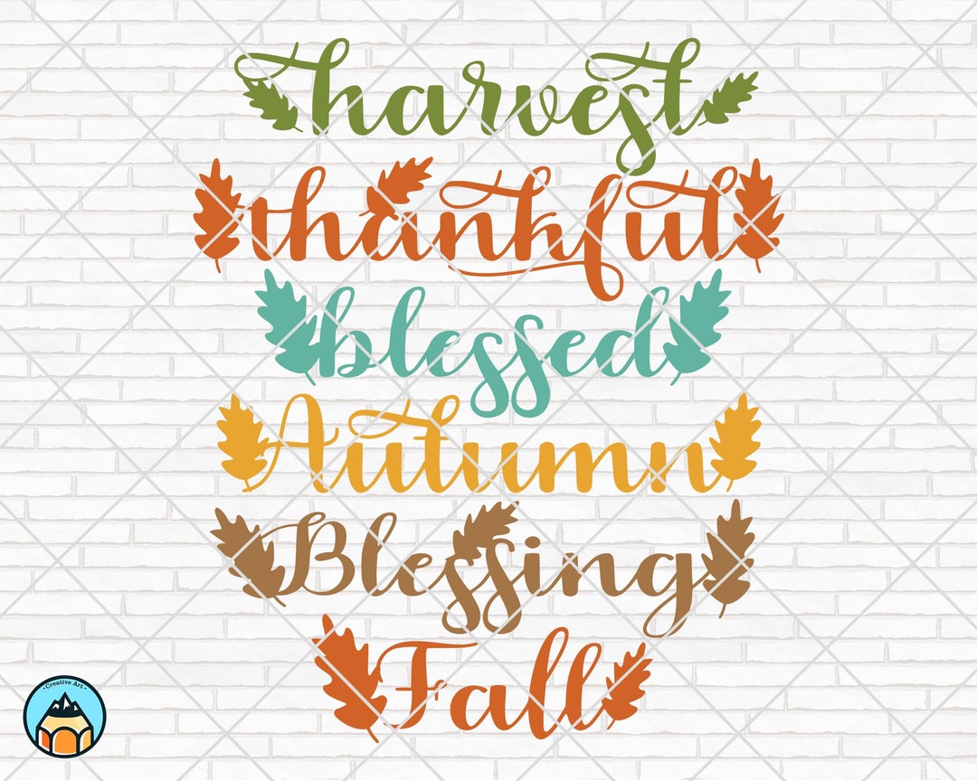 Fall Word Art Svg, Autumn Svg, Fall Svg, Thankful Svg, Halloween Svg ...