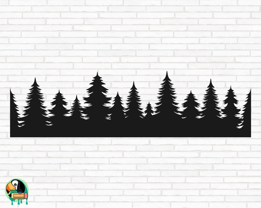 Forest Line SVG, Treeline Svg, Tree Svg, Forest Svg, Tree Clipart Svg ...