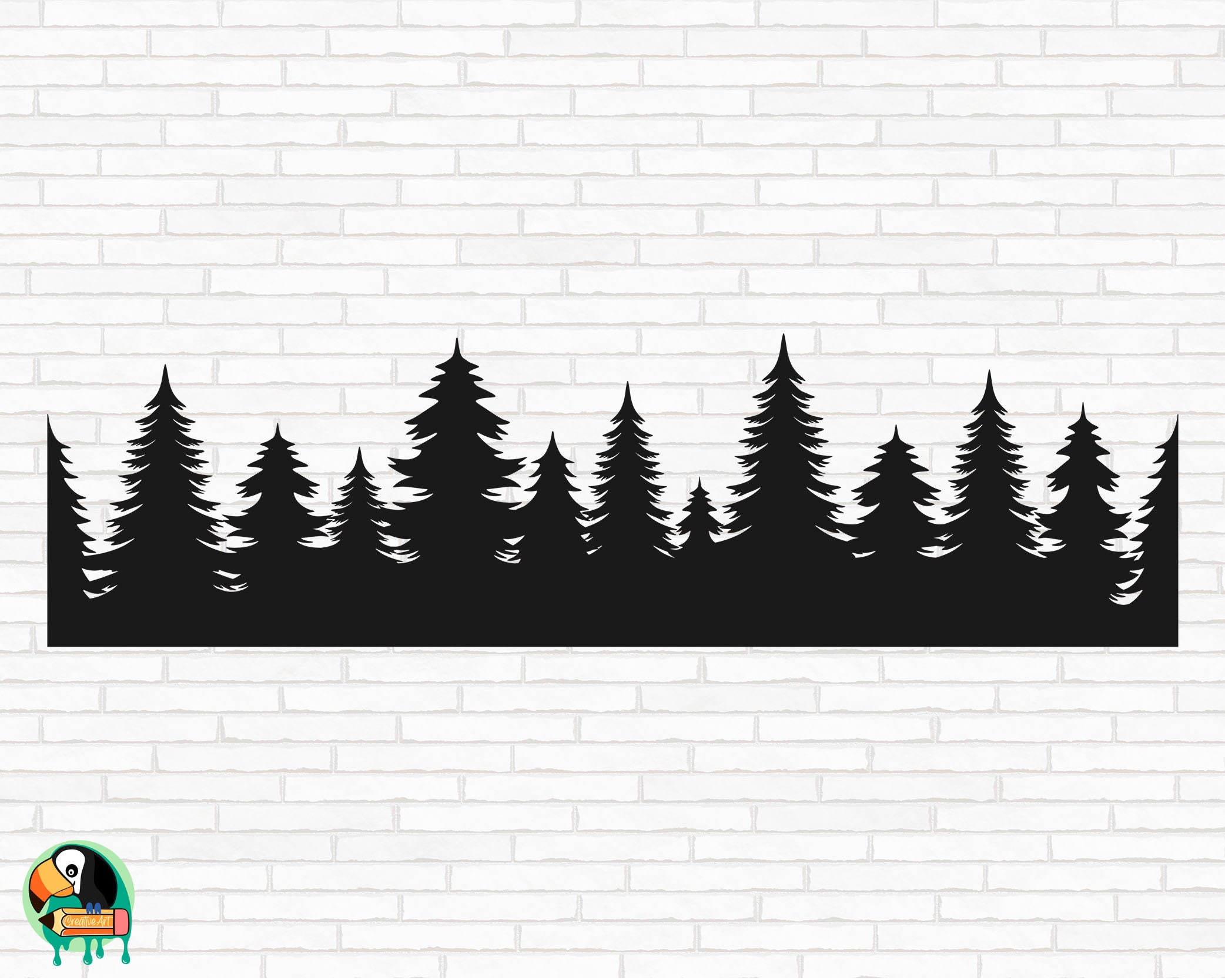 Forest Line SVG, Treeline Svg, Tree Svg, Forest Svg, Tree Clipart Svg ...