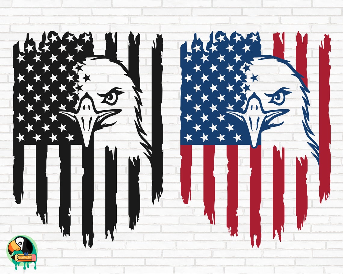 Patriotic Eagle Flag SVG, American Flag Svg, USA Flag Svg, 4th July Svg ...