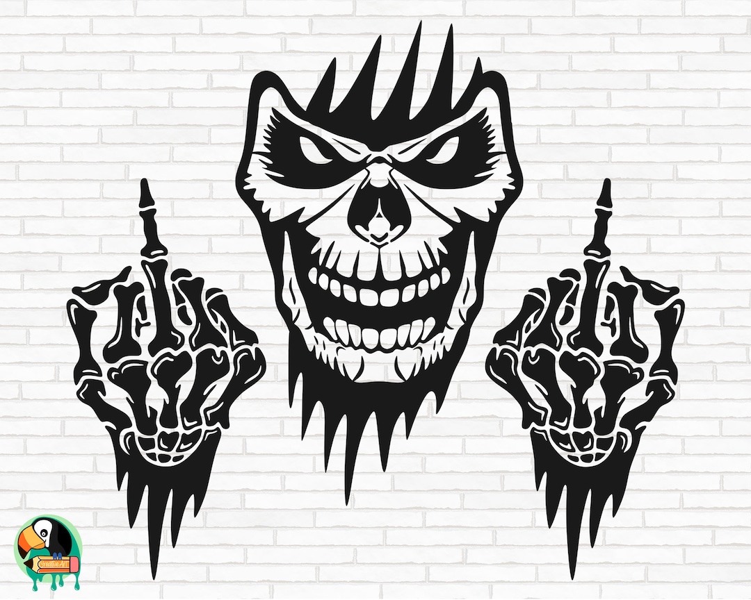 Skull Middle Finger SVG, Middle Finger Svg, Skeleton Finger Svg, Skull ...