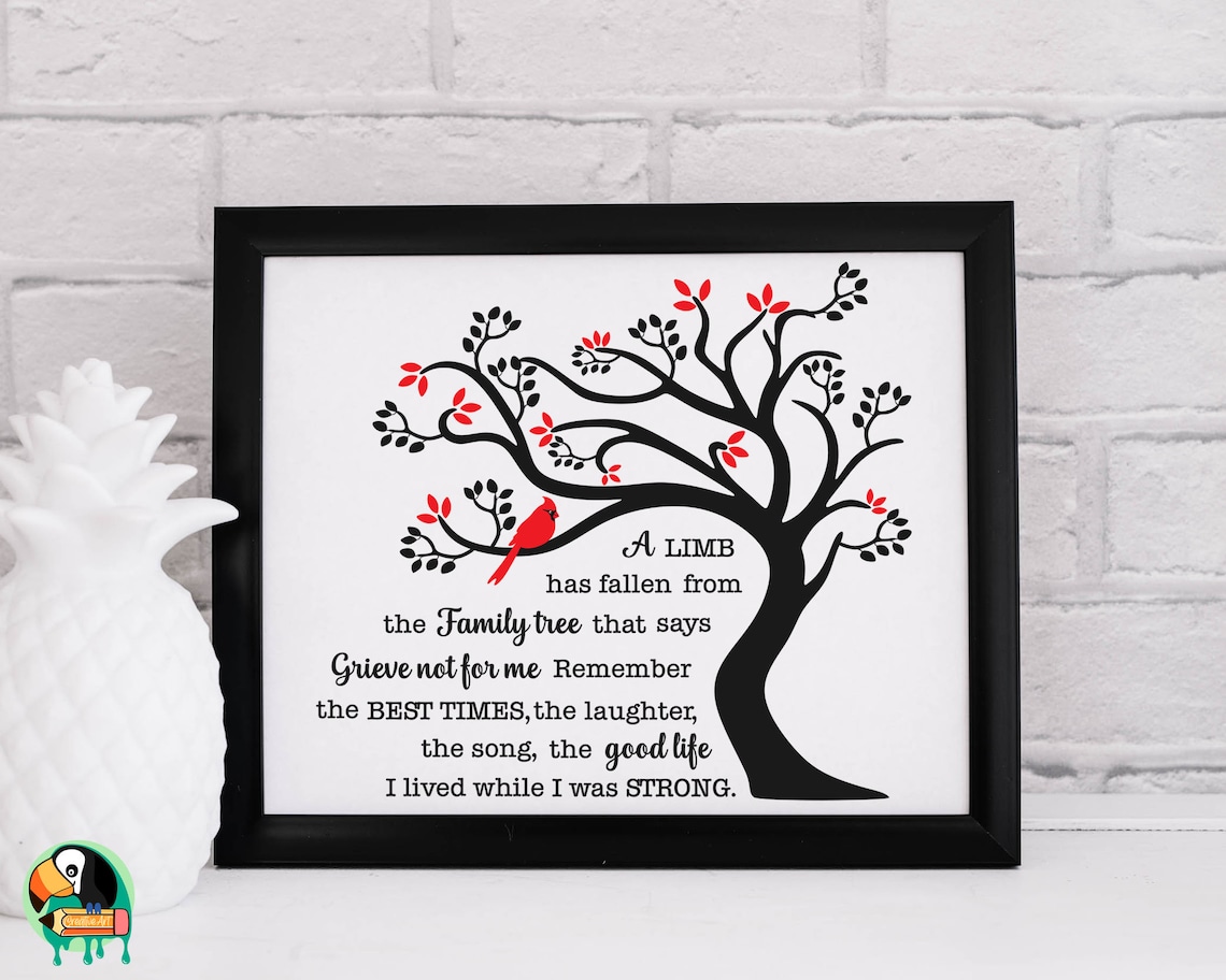 A Limb Has Fallen SVG, Cardinal Svg, Memorial Svg, Funeral Svg ...