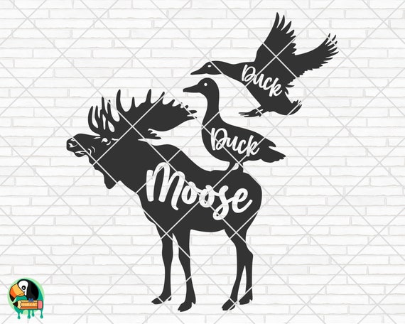 Duck Duck Moose Svg Moose Silhouette Svg Duck svg Moose | Etsy México